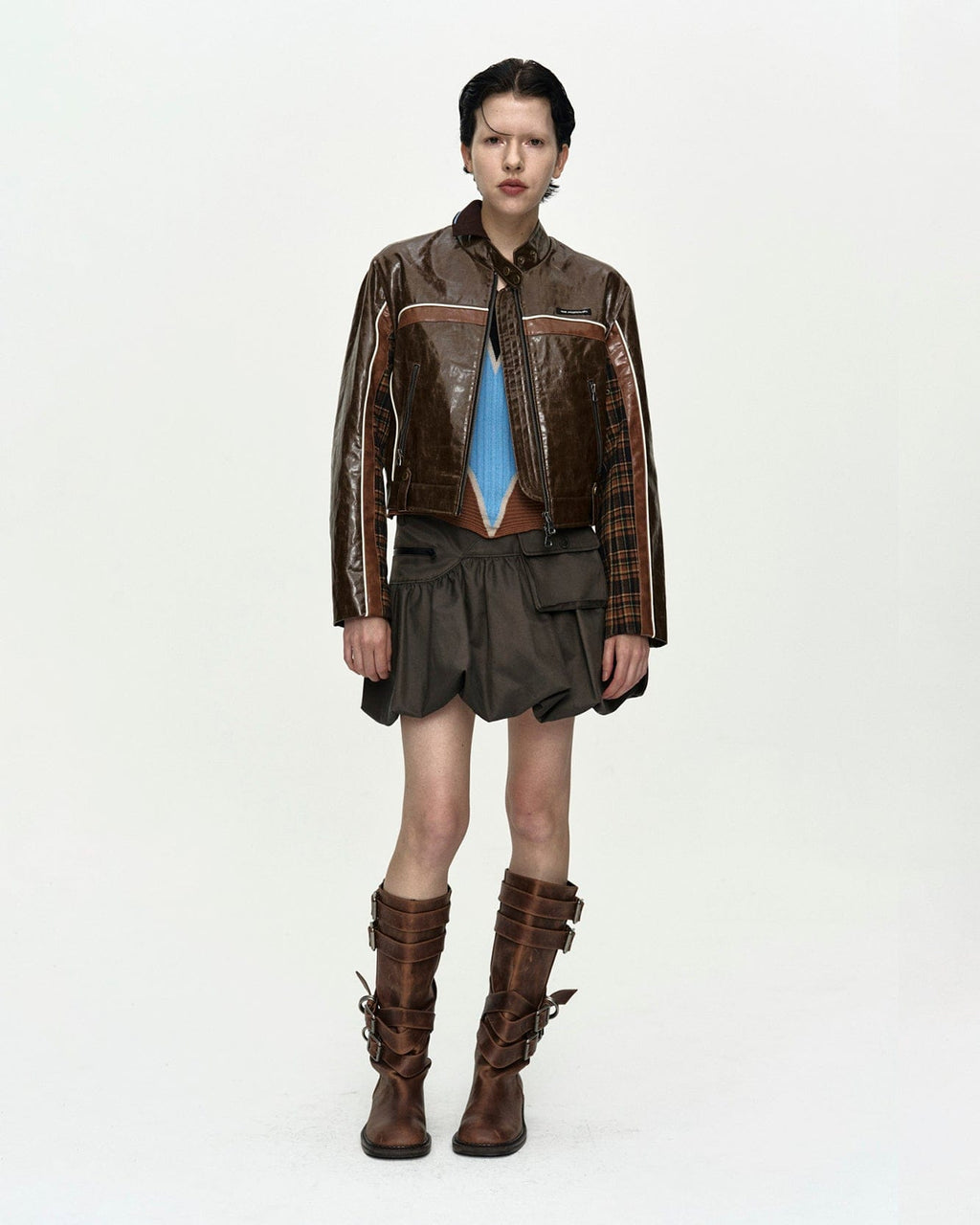 26 CIRCUIT TRACK FAUX-LEATHER JACKET awa752w(BROWN) – Andersson Bell