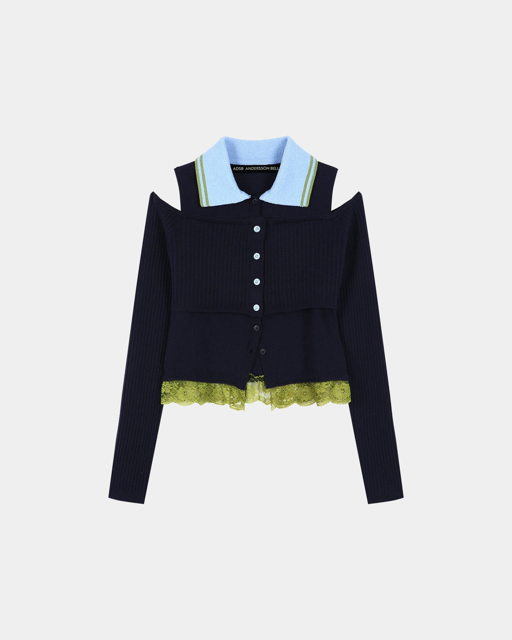 [5/6 Scheduled Delivery] LAYERED OFF-SHOULDER COLLAR TOP atb1481w(NAVY ...